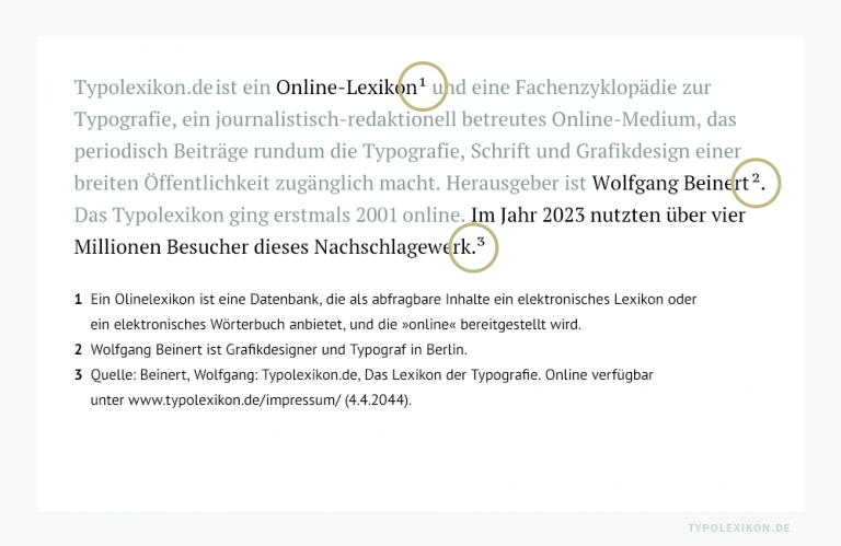 Fußnotenzeichen | Verweiszeichen und Notenzeichen